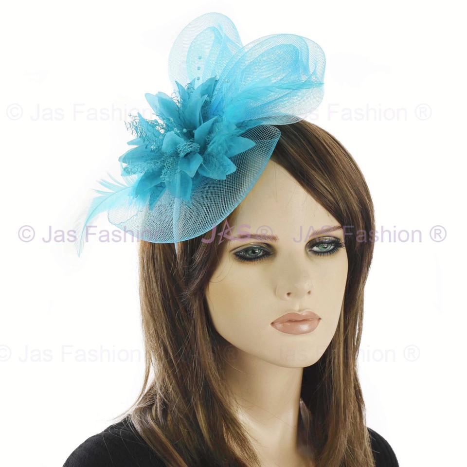 Spring Race Racing Party Melbourne Cup Feather Fascinator Headband Clip ...