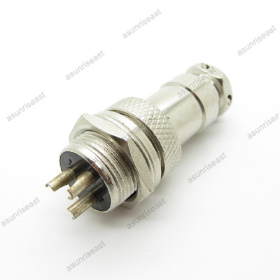 5 × Sets Aviation Plug 3-Pin 16mm GX16-3 Male and Female Panel Metal ...