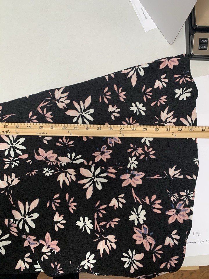 London Style Collection Black With Pink/white Floral Print Dress. Size ...