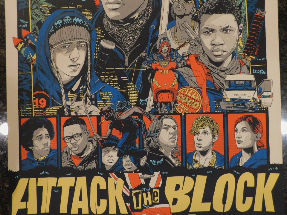 ATTACK THE BLOCK Original, Numbered 2013 MONDO Screen Print Movie ...