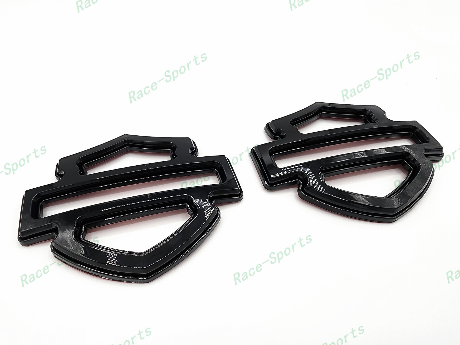 2Pcs Set Gloss Black Double Layer Harley CVO Custom Tank Emblems Badges ...