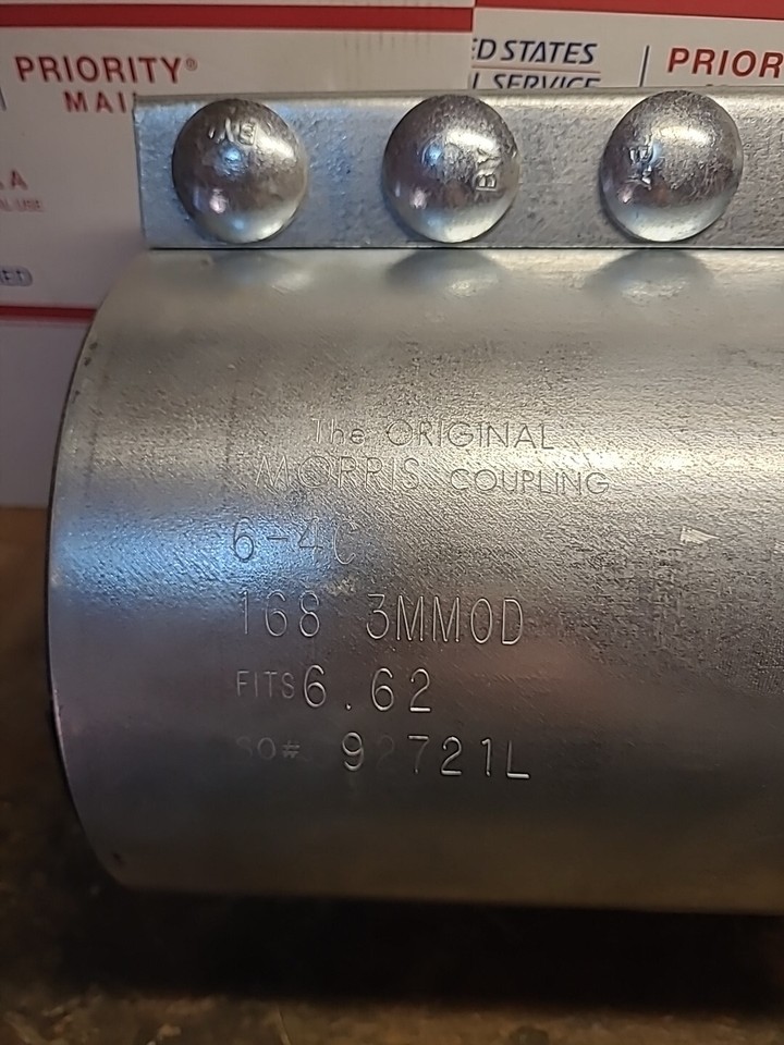 MORRIS 6-4C 6" Compression Coupling, Black Gasket, 4-Bolt 6.62" OD..168 ...