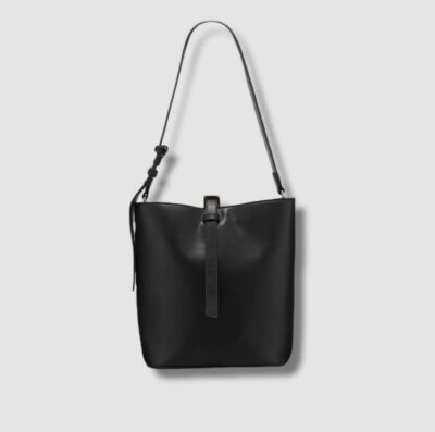 $88 French Connection Women Black Faux Leather Shoulder Handbag Tote ...