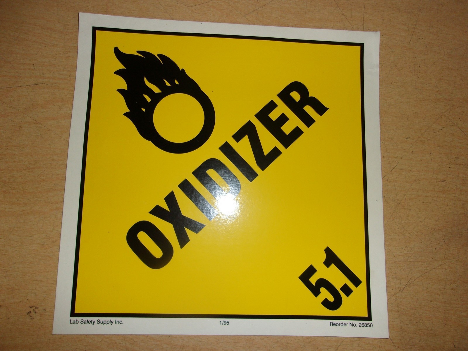 NEW Oxidizer Sign Reorder No. 26850 *FREE SHIPPING* | eBay