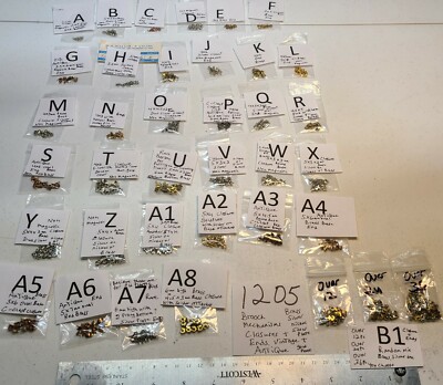 Vtg Brooch Pin Ends & Catch Mechanism Brass & Silver Repair Craft ...