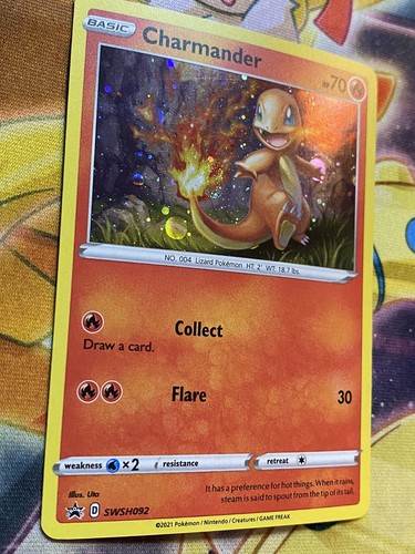 Pokemon BATTLE STYLES Charmander Black Star Promo Holo SWSH092 SWIRL IN ...