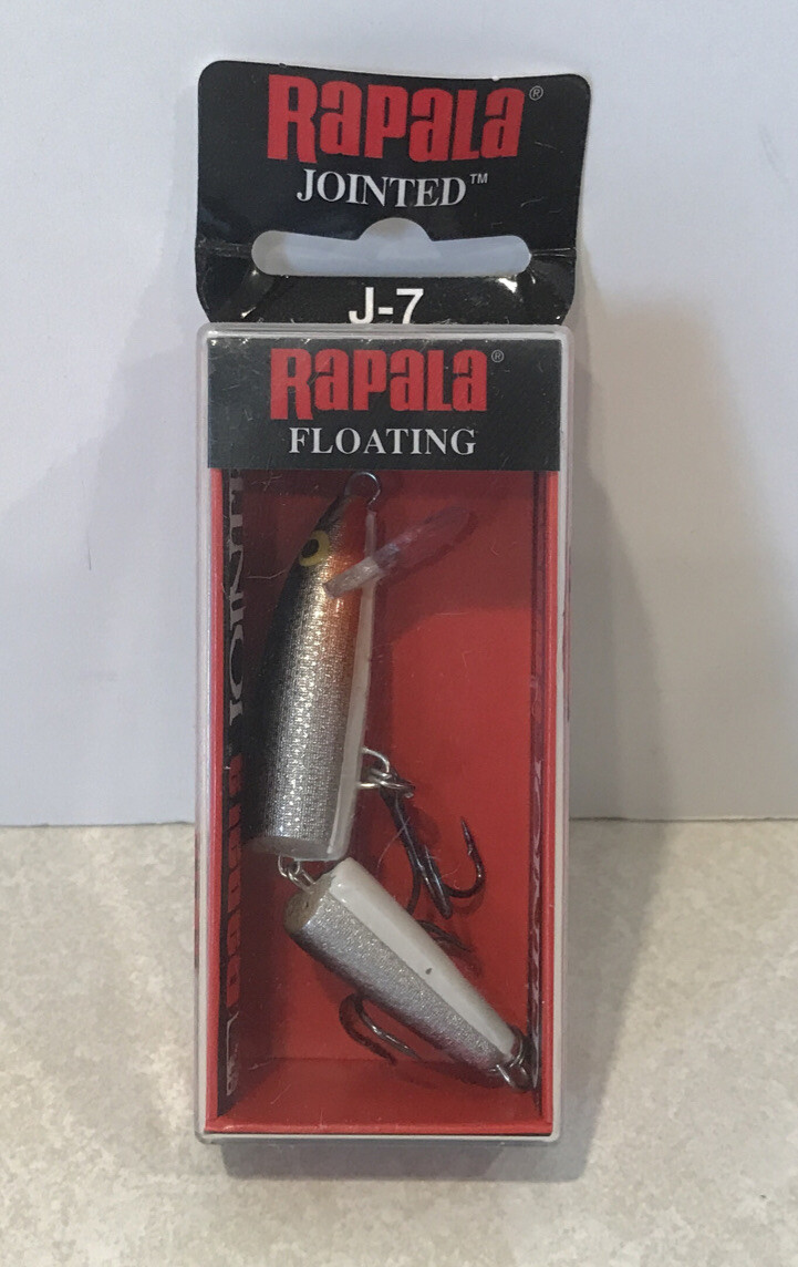 Rapala Jointed J-7 SILVER BLACK Floating Minnow Bass Lure 2-3/4" 1/8oz ...