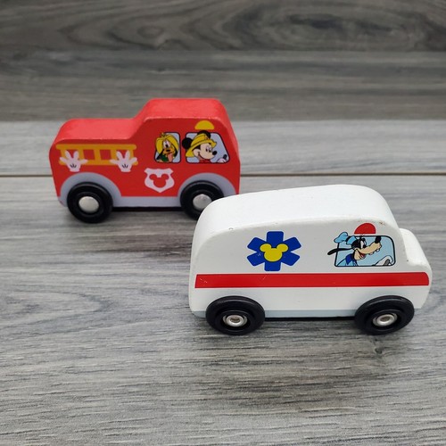 Melissa & Doug Disney Mickey Mouse Wooden Ambulance Set Firetruck Fire ...