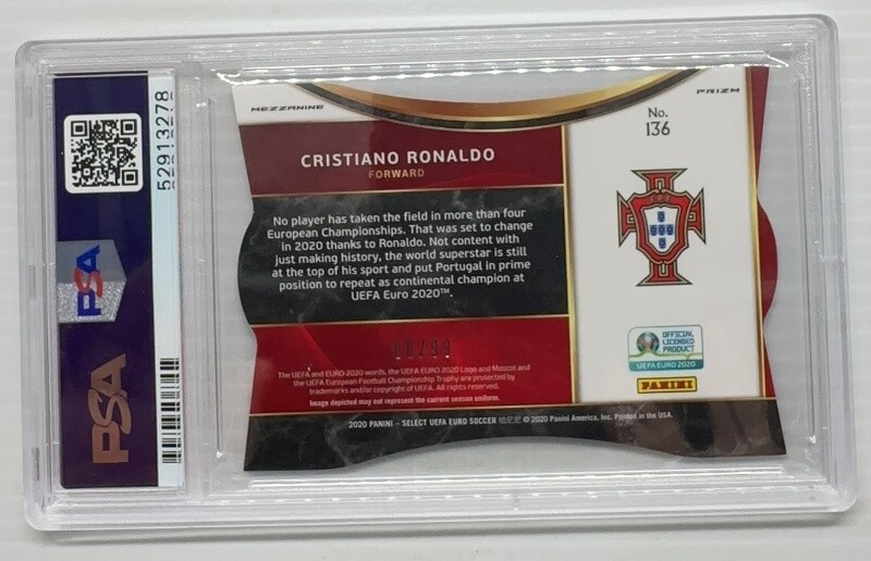 2020 Select Cristiano Ronaldo Pink Prizm SP Die-Cut Rare #00/99 PSA 10 ...