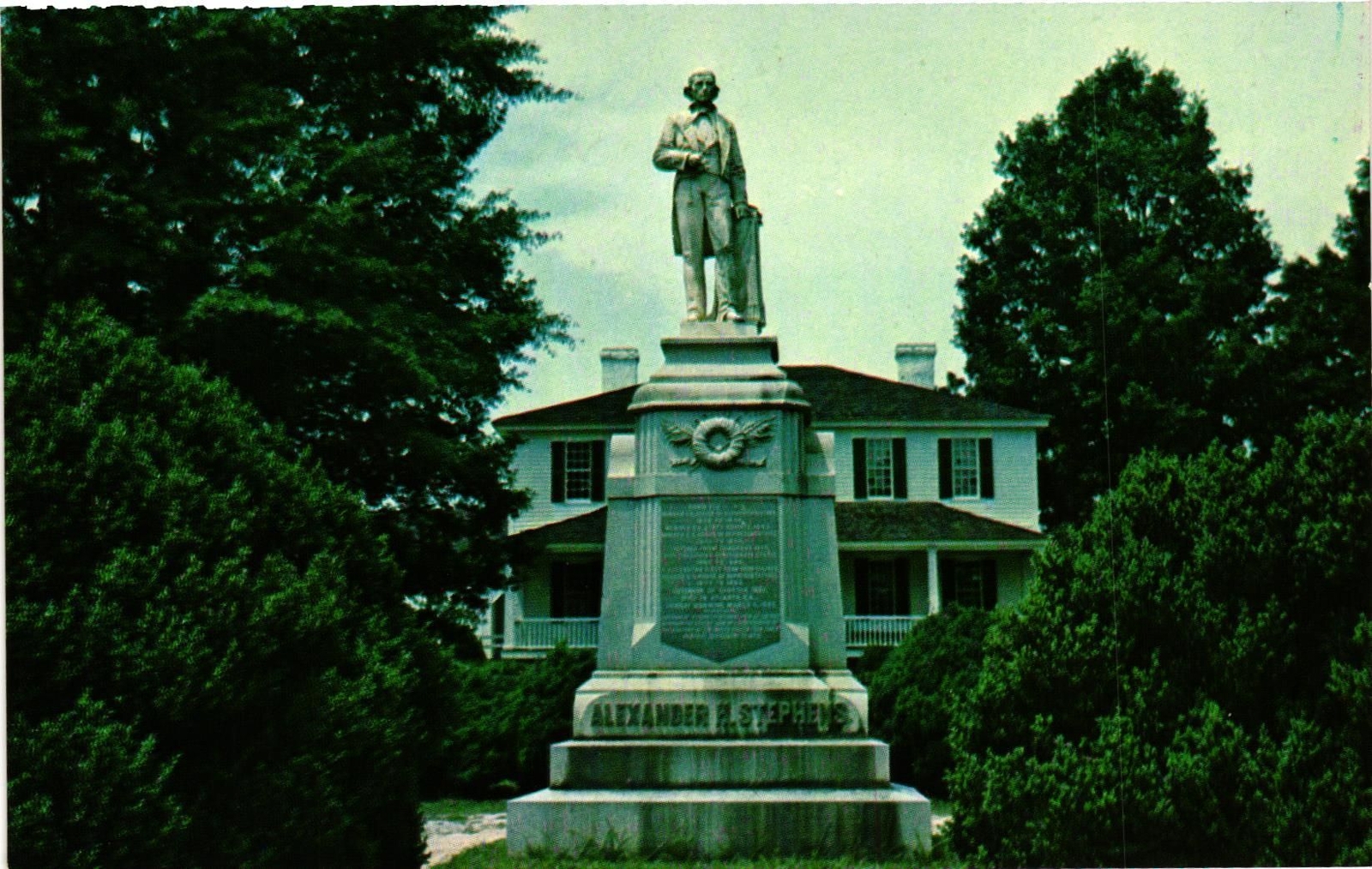 Vintage Postcard- Alexander H Stephens Statue, Liberty Hall ...
