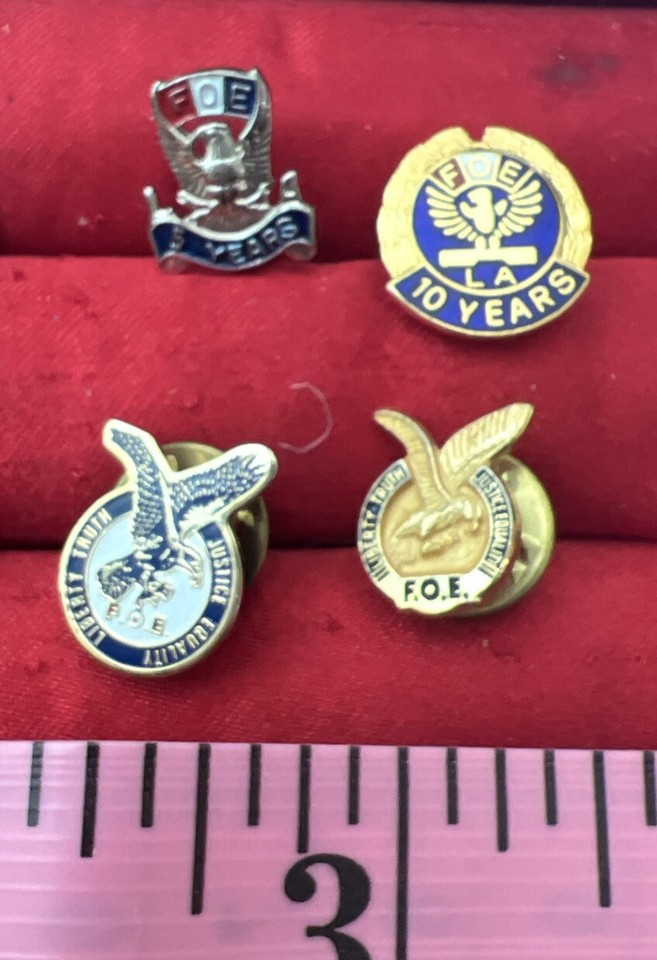 FOE Fraternal Order Eagles 10 year pins Tie Tacks 4 Pins Lot | eBay