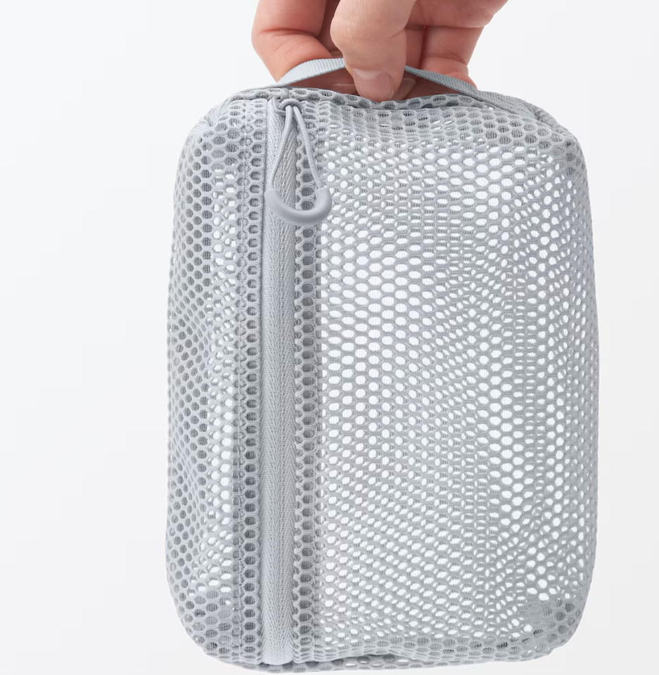 MUJI polyester mesh case S M L Black Gray Orange Navy Green pink kaki ...