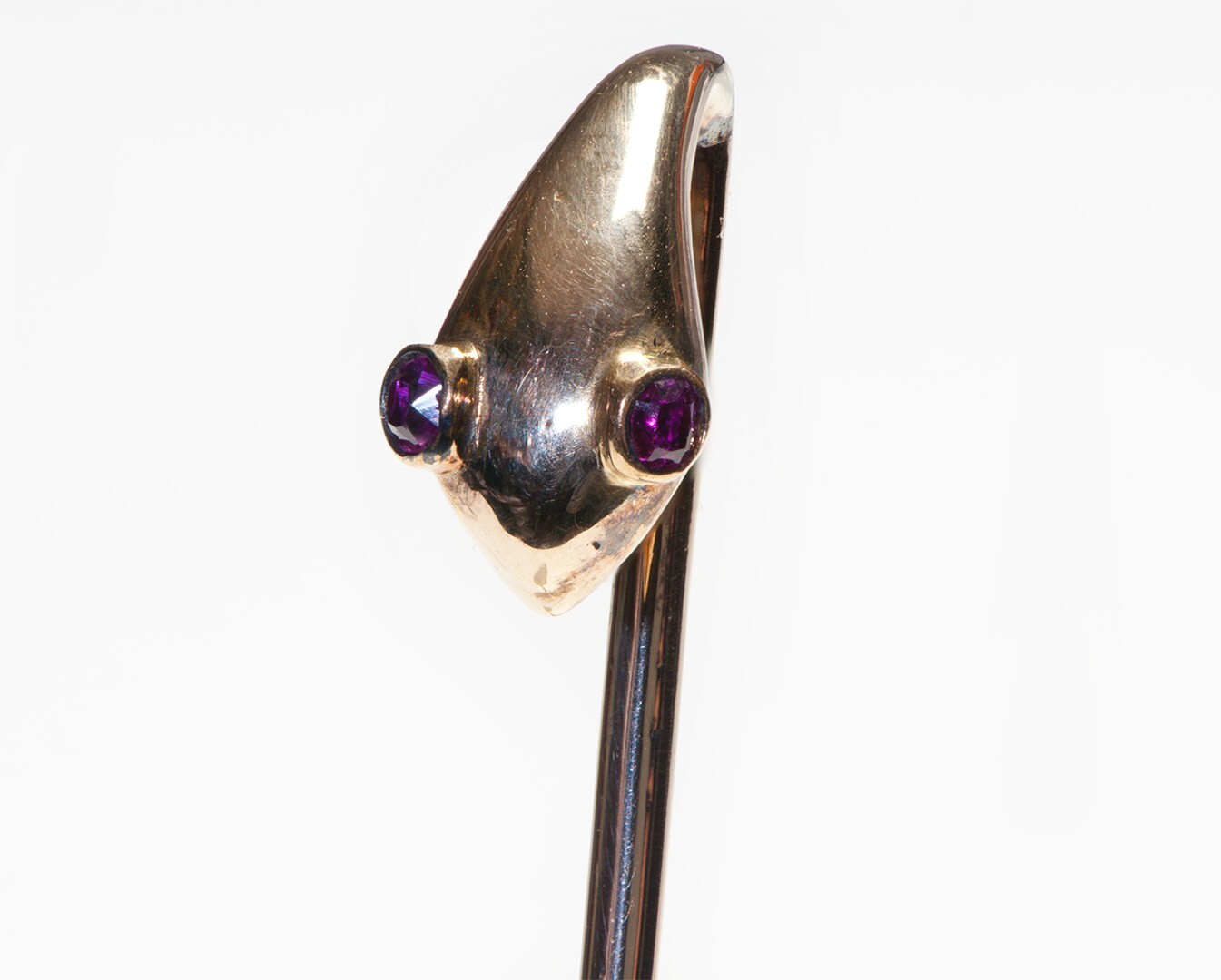 Antique Gold Ruby Snake Stick Pin - Gem