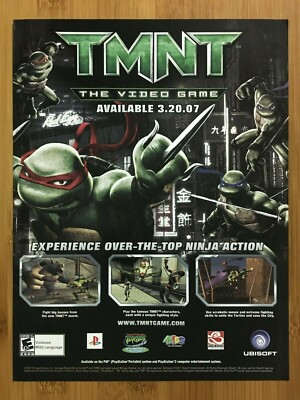 TMNT PS2 Gamecube 2007 Print Ad/Poster Official Teenage Mutant Ninja ...