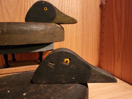 Rare Old 1920s K. D. Knockdown Bluebill Pair Wooden Duck Decoys St Paul ...