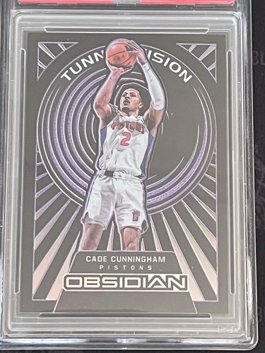 2021-22 Panini Obsidian RC Cade Cunningham Tunnel Vision Purple Etch ...