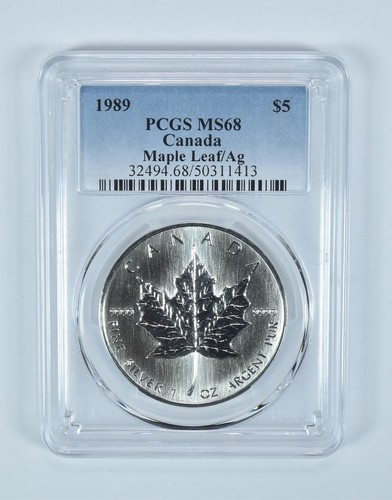 1989 Canada 5 Dollars Silver Maple Leaf MS68 PCGS Blue Label *0053 | eBay