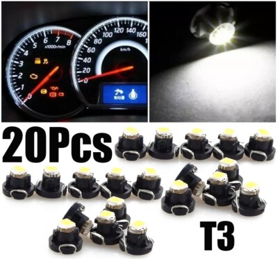 20x T3 8mm Neo Wedge LED A/C Light Bulbs Instruemnt Dash Light 3030 1 ...