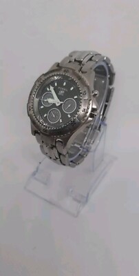 RARE & RUNNING! Fossil Dark Blue Face w/ Teal Illumination Button BQ ...