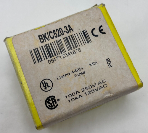 Bussmann BK/C520-3A Fast Acting Glass Cartridge Fuses; 250V, 3A BOX OF ...