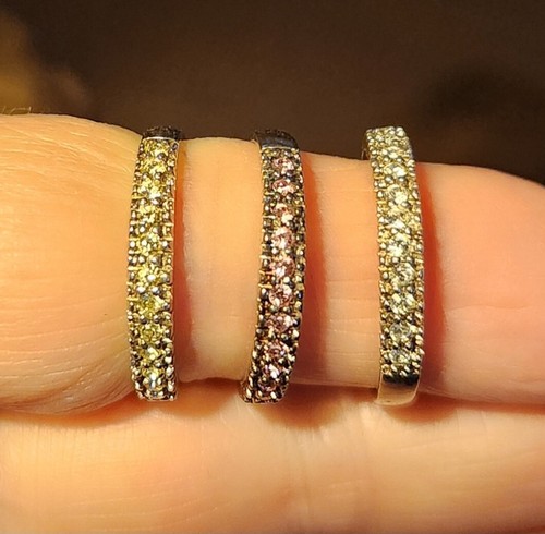 Set of 3 Avon Stackable Rings Colored Stones - Sterling Silver 925 NV - Size 8 | eBay