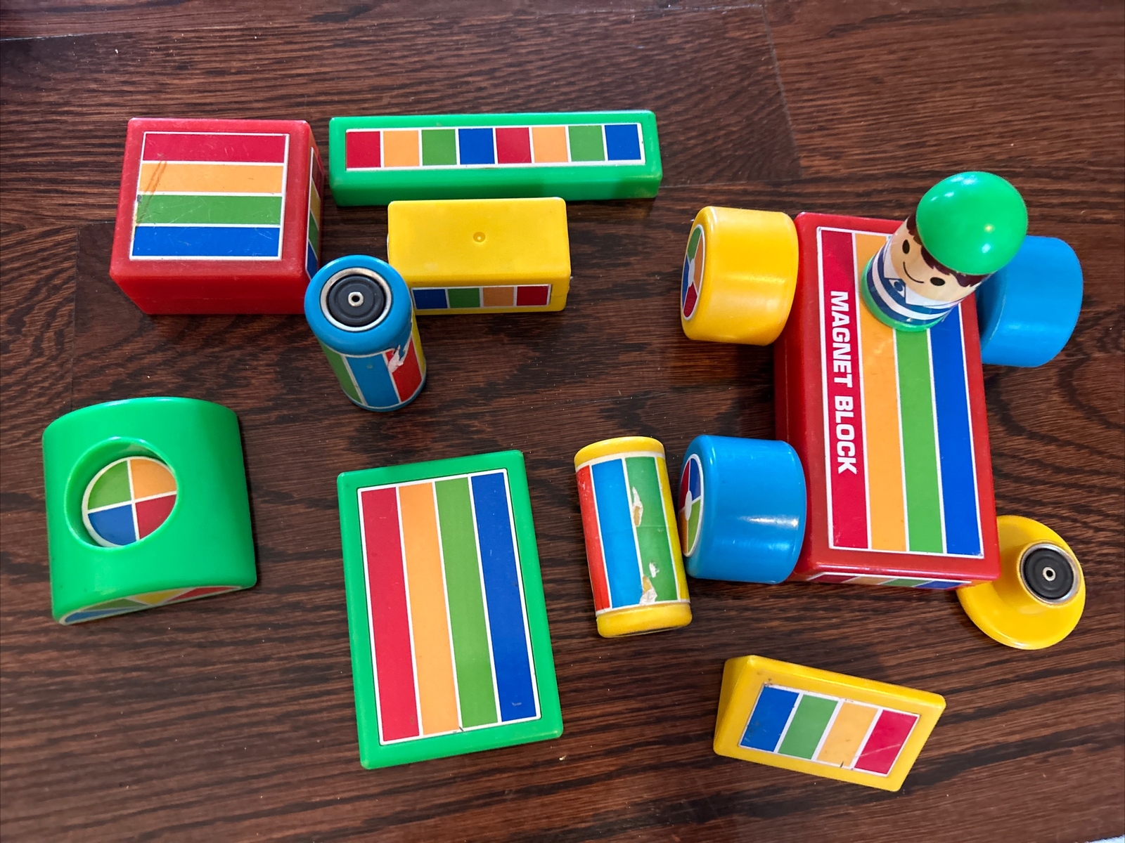 Vintage Hilco Magnetic Building Blocks Toy Lot 14 Pcs Car | eBay