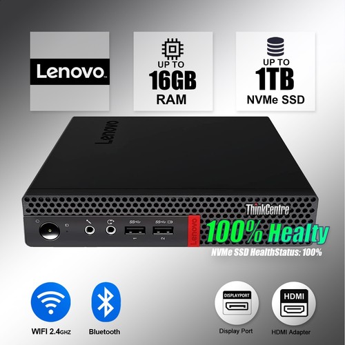 Lenovo Micro Desktop Computer PC, Up to 16 GB RAM 1TB SSD, WiFi Ubuntu ...