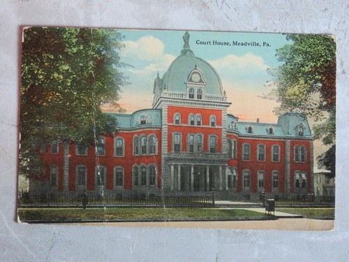 Antique c 1913 Postcard: Crawford County Court House Meadville PA c | eBay