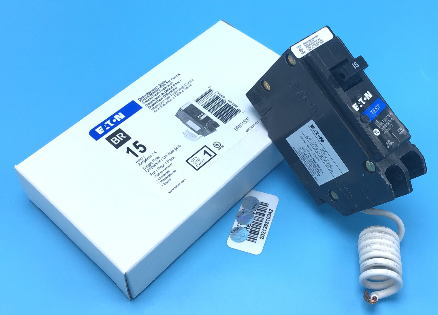 New Circuit Breaker Eaton BRN115DF BRAFGF115 15 Amp Dual AFCI/GFCI | eBay