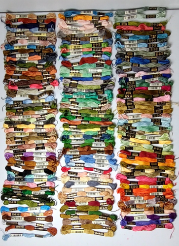 150 Plus Lot Of DMC Embroidery Floss Skeins Cross Stitch Thread Mixed ...
