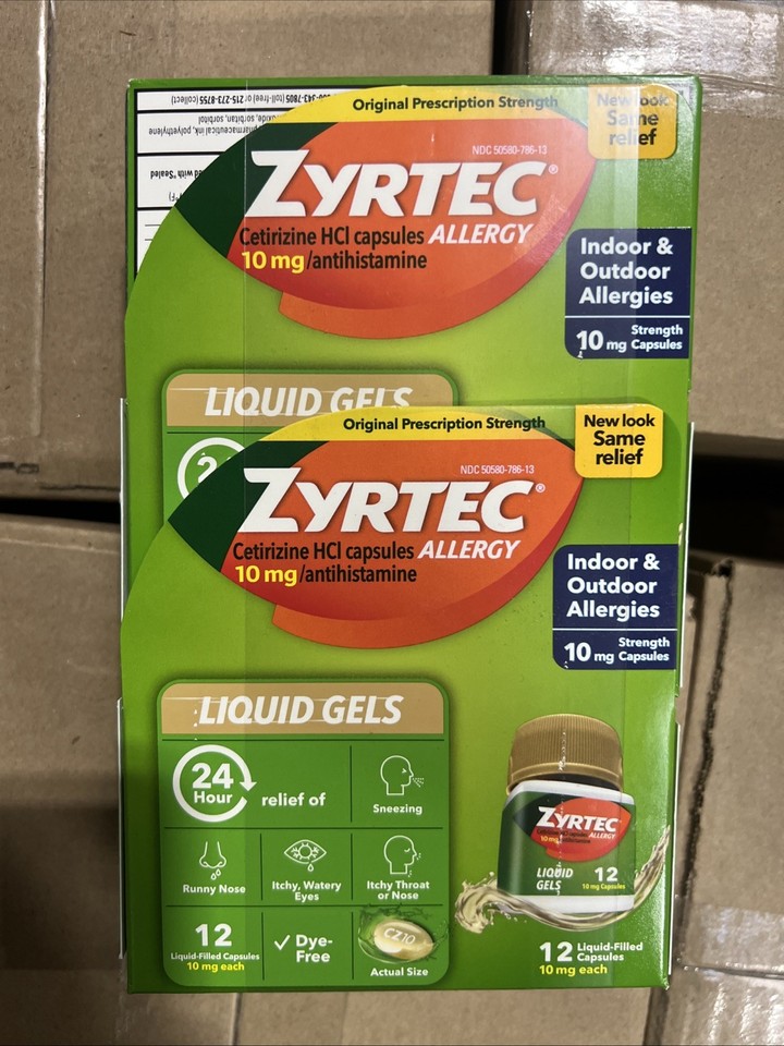 Zyrtec 10mg Allergy Relief Antihistamine – 120 Ct Tablets 24HR 3 Pack ...