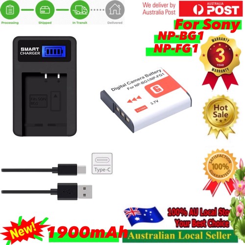 NP-BG1 NP-BG1 Battery + Usb-C Lcd charger For Sony CyberShot DSC-W55 ...