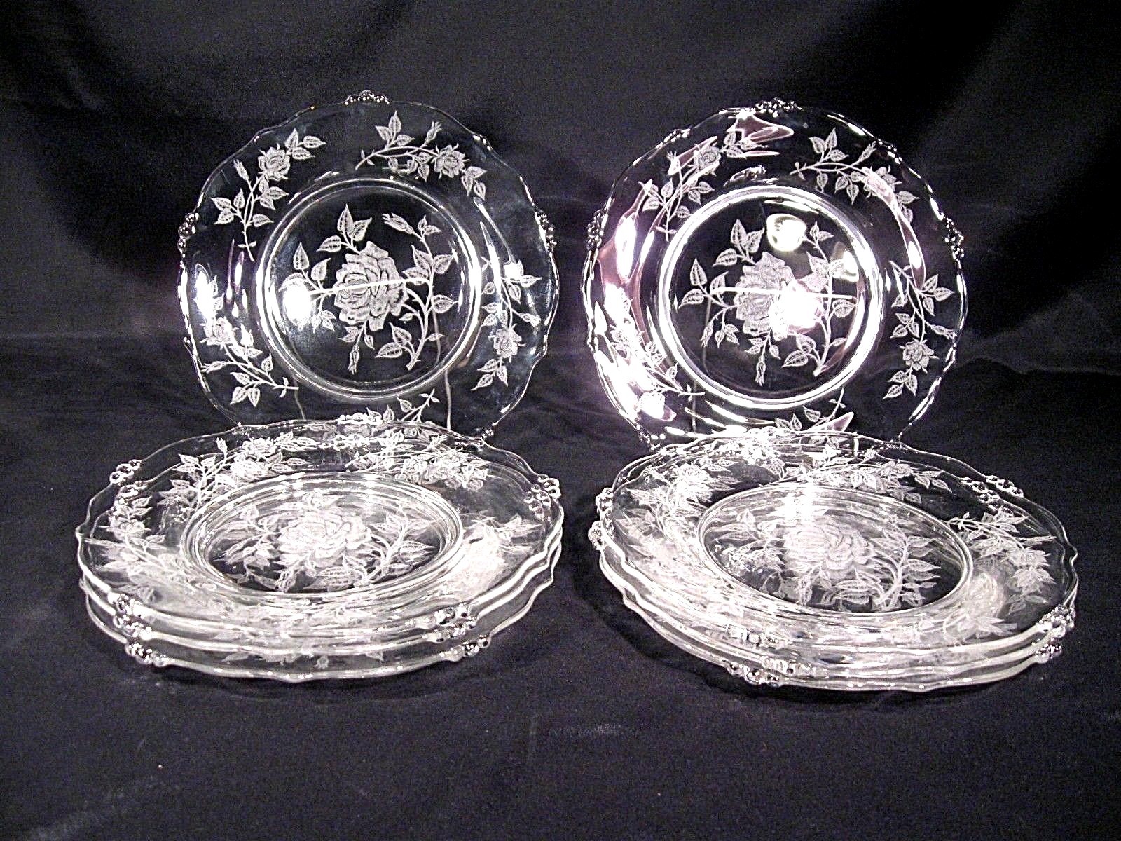 Heisey Rose by Heisey Salad Plates Set of 8 | eBay