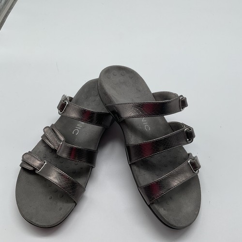 Vionic Adjustable Strap Sandals Comfort Slides Metallic Bronze Size 7 ...