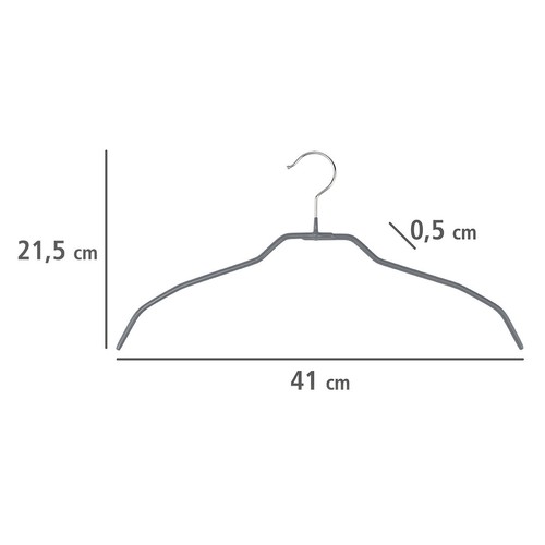 WENKO Kleiderbügel 20er Set gummiert Anti Rutsch Bügel Metall ...