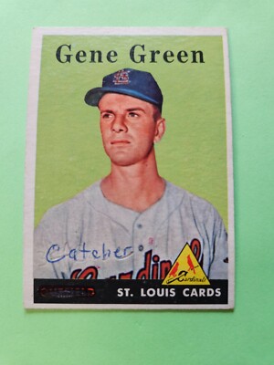 1958 Topps Baseball #366 Gene Green St. Louis Cardinals Free Shipping ...