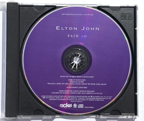 Elton John - Pain (CD Single Promo, 1995) ☆*RARE*☆ NEAR MINT DISC | eBay