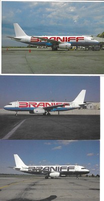 BRANIFF, 3 AIRBUS A320 Postcards, Travel, Airlines | eBay
