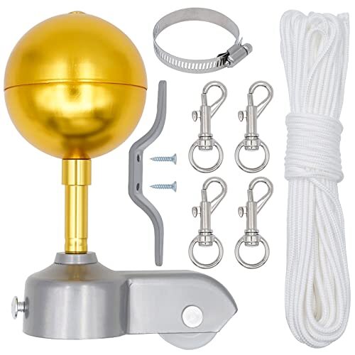 Flag Pole Kit, Flag Pole Rope 50 Ft Flag Pole Hardware Parts Repair ...