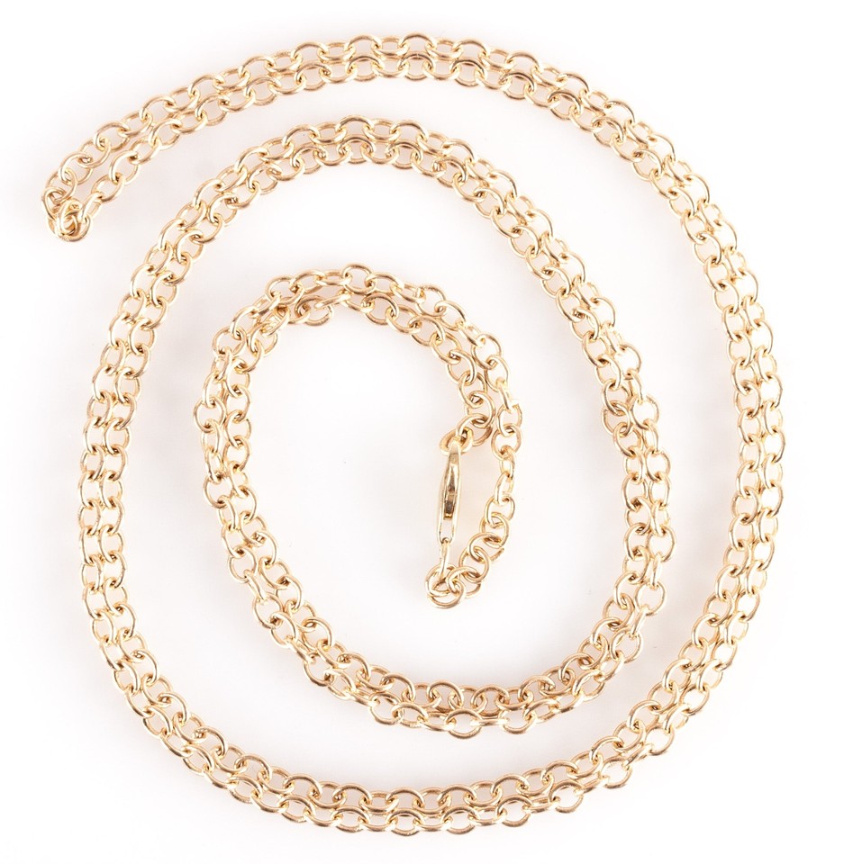 10k Yellow Gold Rolo Chain Style Necklace 11.85g 33" Length 2.9mm Width ...