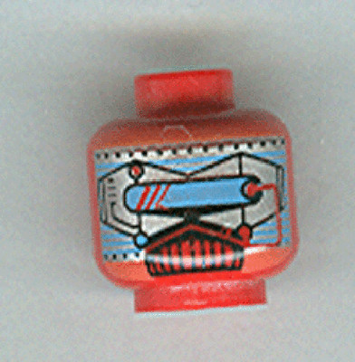 LEGO - Minifig, Head Alien w/ Blue Eye Mask Small and Black & Red Mouth ...