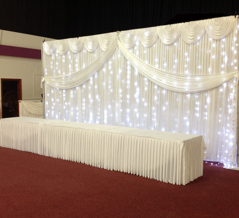 8ftx20ft Fairy light Grand Wedding Backdrop Package with heavy Stands ...