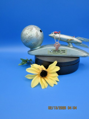 Vintage Strato Bank Rocket Ship Shoots Coins into Moon Bank 1950's TRUE ...