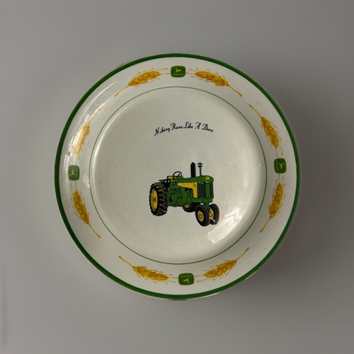 2 John Deere Tractor Logo 10” Dinner Plates ~ Marketed By Gibson ~ Set ...