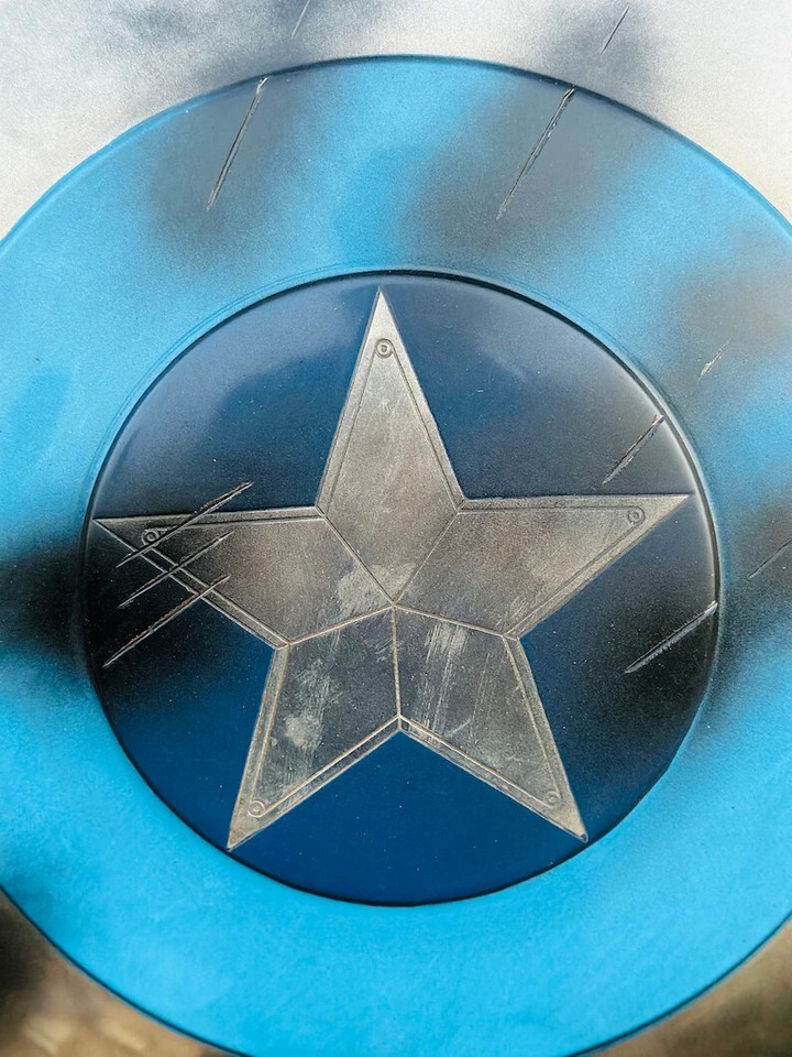 Captain America Blue Damage Shield Metal Prop Replica Shield For Marvel ...