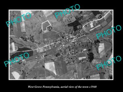 OLD 8x6 HISTORIC PHOTO WEST GROVE PENNSYLVANIA USA AERIAL VIEW OF TOWN ...