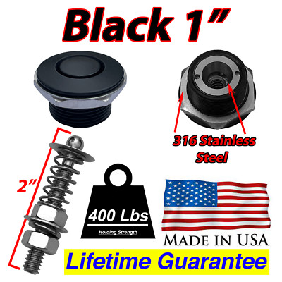 Black Pro 1" Satin Quick Release Push Button Hood Pin Lock Clip Bumper ...
