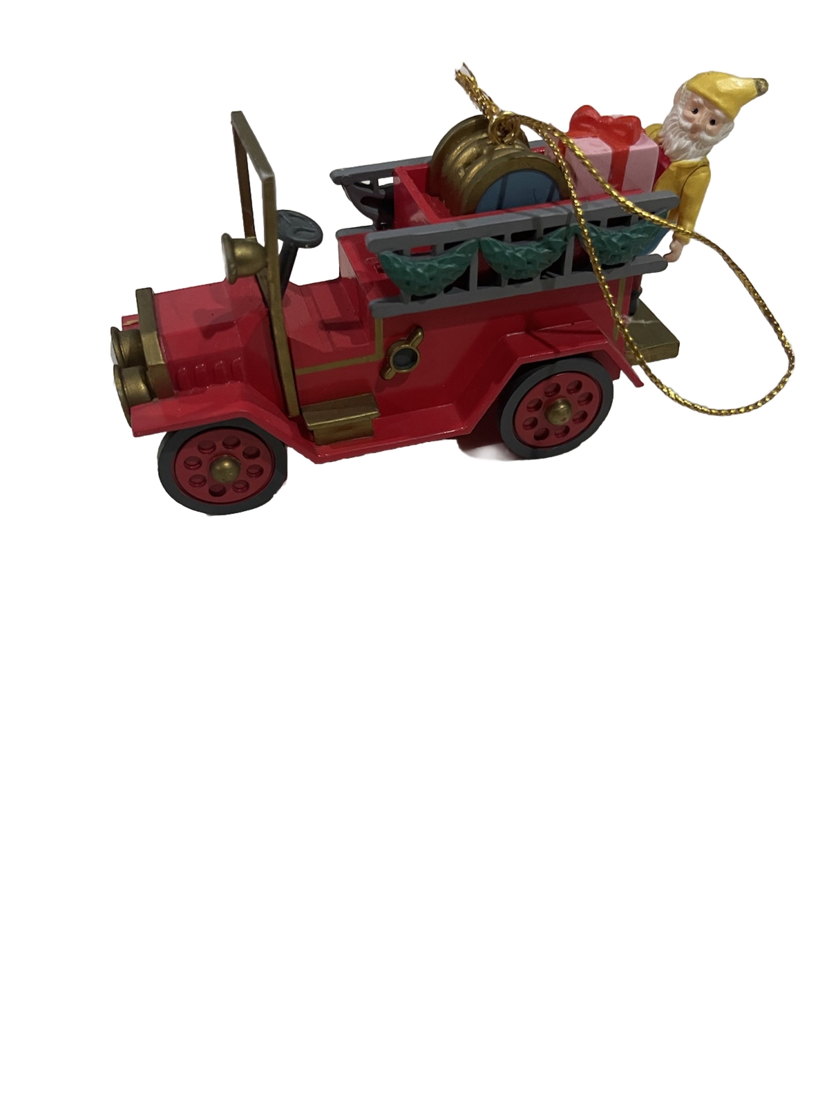 Vintage 1992 Firefighter Elves Christmas Ornament Fire Engine Santa's ...