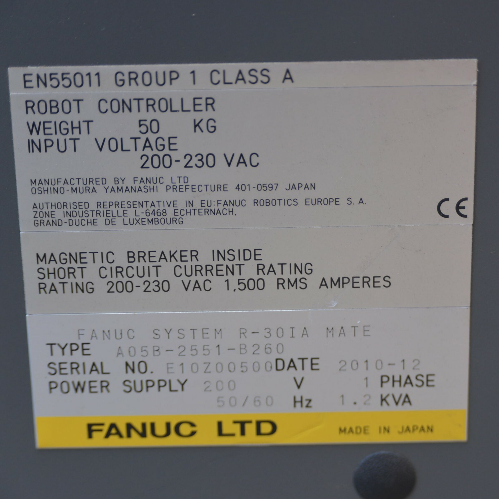 FANUC Robot LR 200iC R-30iA MATE A05B-1139-B204 A05B-2551-B260 A05B ...