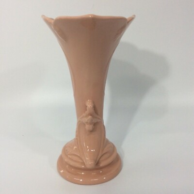 Vintage Chadwick China Company Salmon Cornucopia Vase Art Pottery | eBay